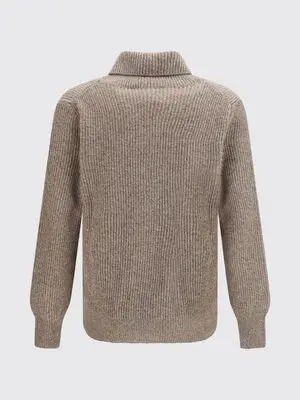 BROOKSFIELD Shawl Collar Ribbed Wool Cardigan With Buttons - Beige