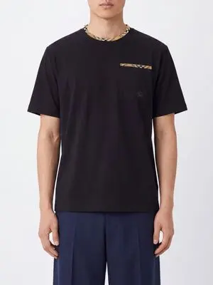 Burberry Cotton T-shirt With Tone-on-tone Embroidered Equestrian Knight Logo - Black