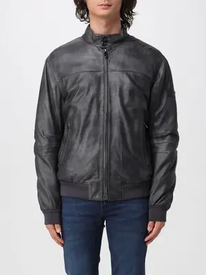 Peuterey Fiona Padded Calfskin Leather Bomber Jacket With Biker Collar