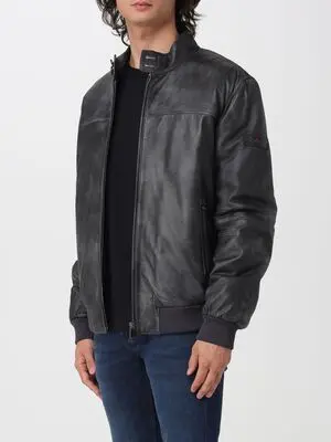 Peuterey Fiona Padded Calfskin Leather Bomber Jacket With Biker Collar