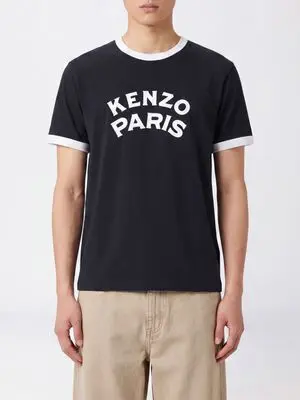 Kenzo Crewneck Cotton T-shirt With Contrast Logo
