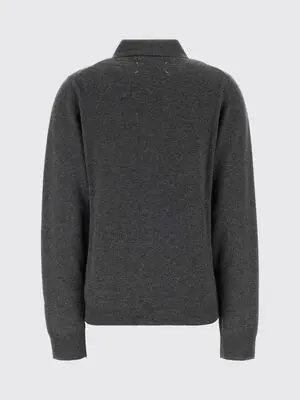 MAISON MARGIELA Slim Fit Long-sleeved Knitted Virgin Wool Polo Shirt