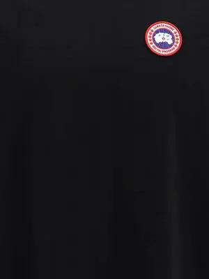 Canada Goose Long-sleeved Cotton T-shirt With Contrast Logo - Black