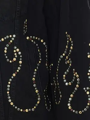 Amiri Flames Print Denim Jacket With Stud Application
