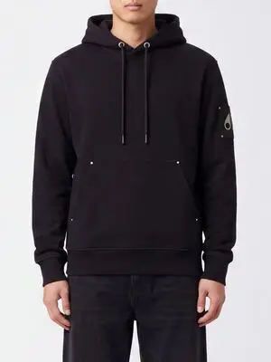 Moose Knuckles Relaxed Fit Cotton Hoodie With Kangaroo Pocket - Black