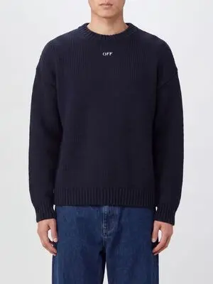 Off-White Wool Crewneck Jumper With Arrow Logo And Dropped Shoulders