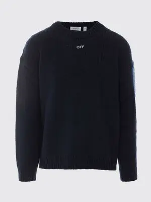 Off-White Wool Crewneck Jumper With Arrow Logo And Dropped Shoulders