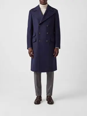 Brunello Cucinelli Knee-length Double-breasted Wool Coat With Lapels