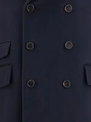 Brunello Cucinelli Knee-length Double-breasted Wool Coat With Lapels
