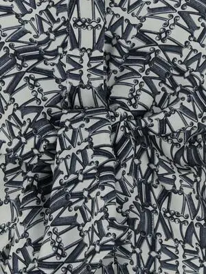 Max Mara Monogram Print Pure Silk Shirt With French Collar