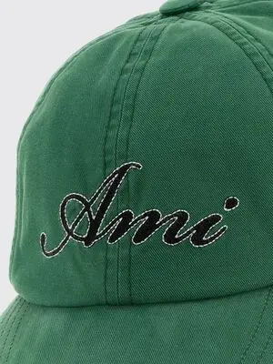 AMI Paris Cotton Baseball Cap With Embroidered Logo - Green