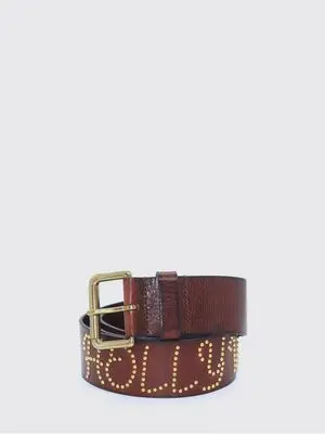HTC LOS ANGELES Embroidered Leather Belt With Metal Buckle