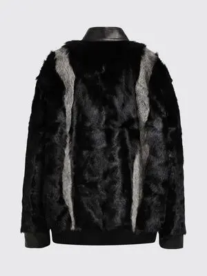 Valentino Garavani Bicolour Design Fur Jacket With Mandarin Collar
