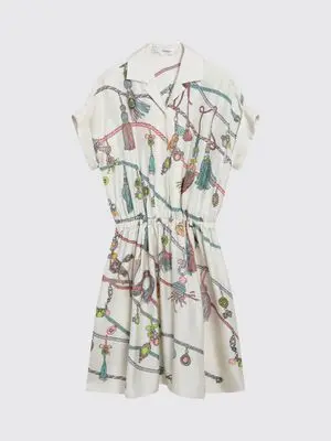 Versace Graphic-print Silk Twill Mini Shirt Dress With Ruched Waist