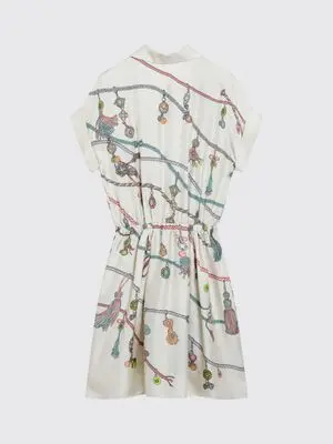 Versace Graphic-print Silk Twill Mini Shirt Dress With Ruched Waist