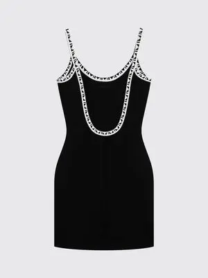 Versace U-neck Viscose Jersey Mini Sheath Dress