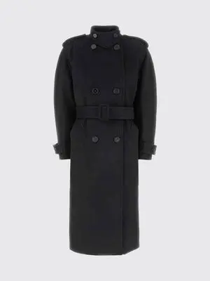 Chloé Long Double-breasted Virgin Wool Coat With Belt And High Neck