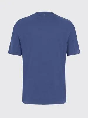 Brunello Cucinelli Slogan-print Cotton T-shirt With Embroidered Logo - Blue