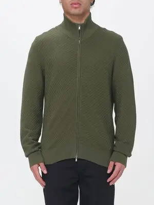 BOSS Pure Wool Full-zip Turtleneck Cardigan With Dropped Shoulders - Green