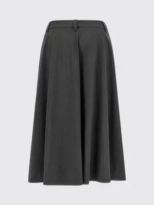 Brunello Cucinelli High-waisted Wool-blend Midi Skirt - Grey