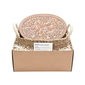 KORISSA Neutrals / Bread Warmer & Basket Garden Oval - Brown
