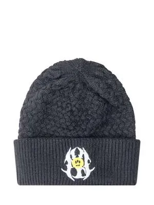 BARROW Embroidered Logo Beanie Hat Minimalist Style - Nero