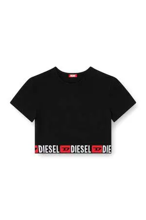 DIESEL® Cropped Jacquard Logo T-shirt