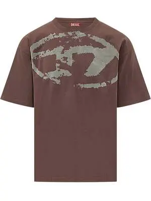 DIESEL® Stampaint" Print Cotton T-shirt - Marrone