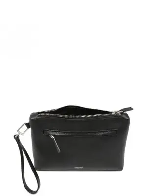 TOM FORD Zip Metal Leather Clutch