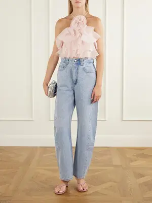 Aje Villa Ruffled Flower-detailed Organza Tank