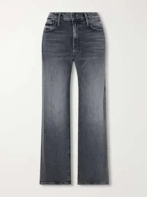 MOTHER The Dodger Flood Cropped Mid-rise Straight-leg Jeans - Gray