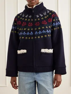 Sea Preston Crochet-trimmed Merino Wool-blend Jacket