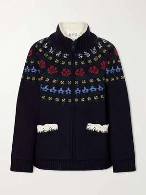 Sea Preston Crochet-trimmed Merino Wool-blend Jacket