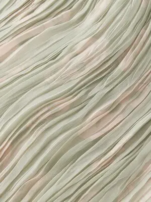 Alexander McQueen Printed Silk-plissé Scarf - Green