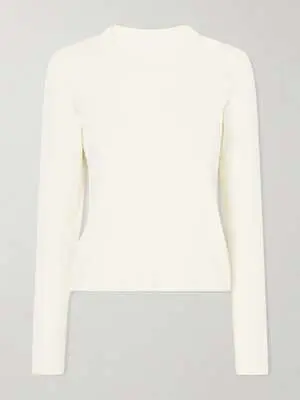MOTHER The L/s Itty Bitty Recycled Cotton-jersey T-shirt - Ivory
