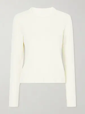 MOTHER The L/s Itty Bitty Recycled Cotton-jersey T-shirt - Neutrals