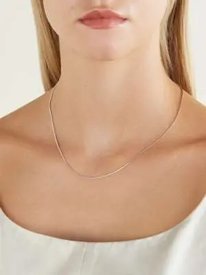 LAURA LOMBARDI Mini Omega Platinum-plated Necklace