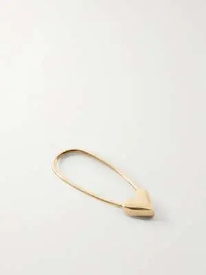LOREN STEWART Mini Heart Safety Pin 14-karat Earring