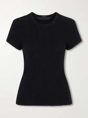 MOTHER The Itty Bitty Ringer Ribbed Cotton-jersey T-shirt