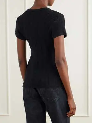 MOTHER The Itty Bitty Ringer Ribbed Cotton-jersey T-shirt