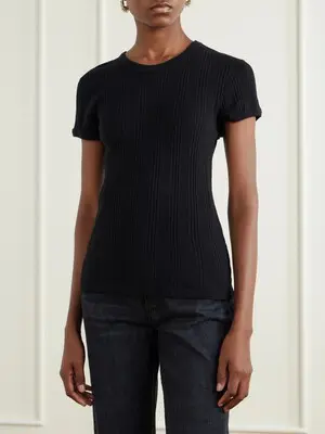 MOTHER The Itty Bitty Ringer Ribbed Cotton-jersey T-shirt