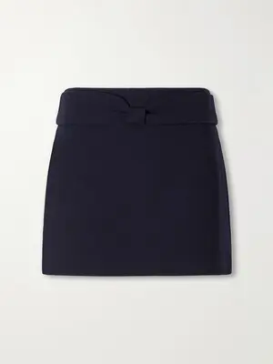 SHUSHU/TONG Bow-detailed Wool-ponte Mini Skirt - Blue