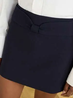 SHUSHU/TONG Bow-detailed Wool-ponte Mini Skirt