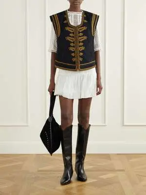 MARANT ETOILE Edmee Embroidered Cotton Vest