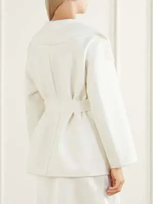 Simkhai Rowen Belted Fringed Wool-blend Jacket