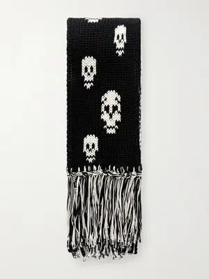 Alexander McQueen Skull-printed Cotton Scarf - Black