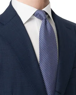 Eton Geometric Woven Silk Neck Tie - Medium Pink