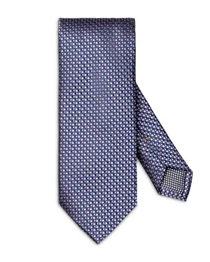 Eton Geometric Woven Silk Neck Tie - Medium Pink