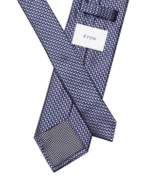 Eton Geometric Woven Silk Neck Tie - Medium Pink