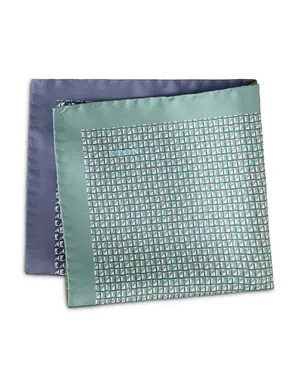 Eton Geometric Four Side Twill Pocket Square - Multi